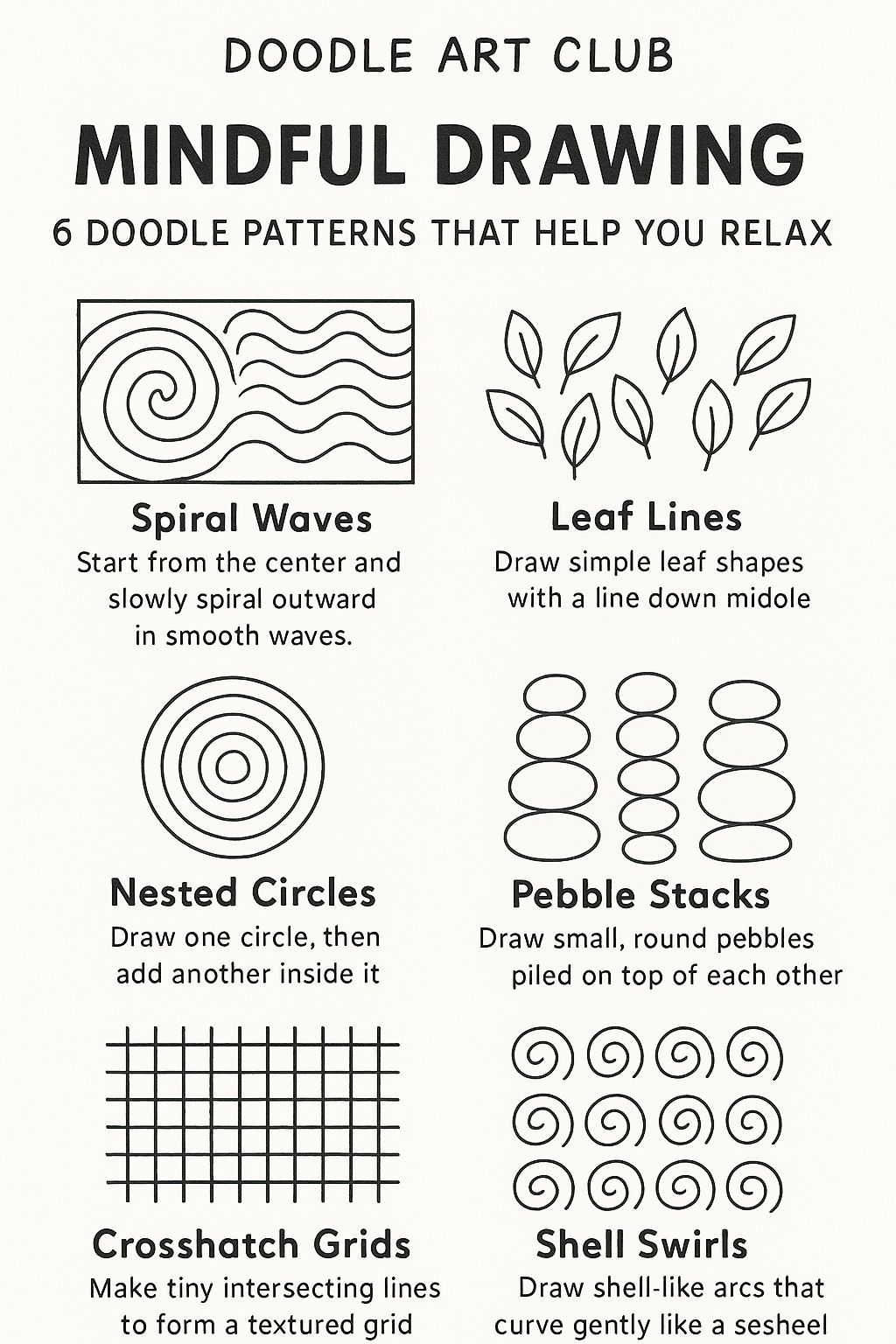 Mindful Drawing: 6 Doodle Patterns That Help You Relax – Doodle Art Club