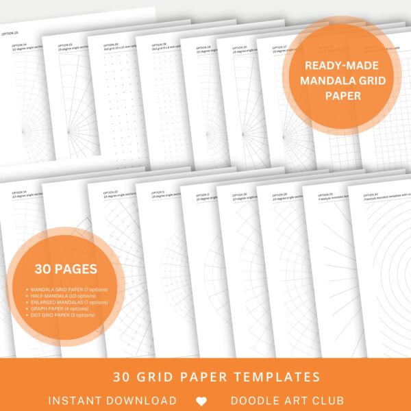 30 Grid Paper Templates – Doodle Art Club